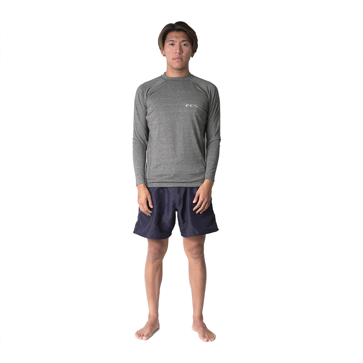 FCS ESSENTIAL LONG SLEEVE RASH GRAY ラッシュガード | USED SURF×SURF MARKET